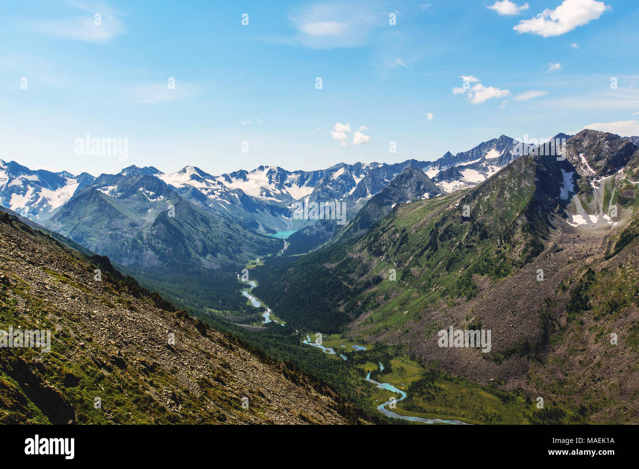 Beautiful mountain river green forest hi-res stock photography and ...