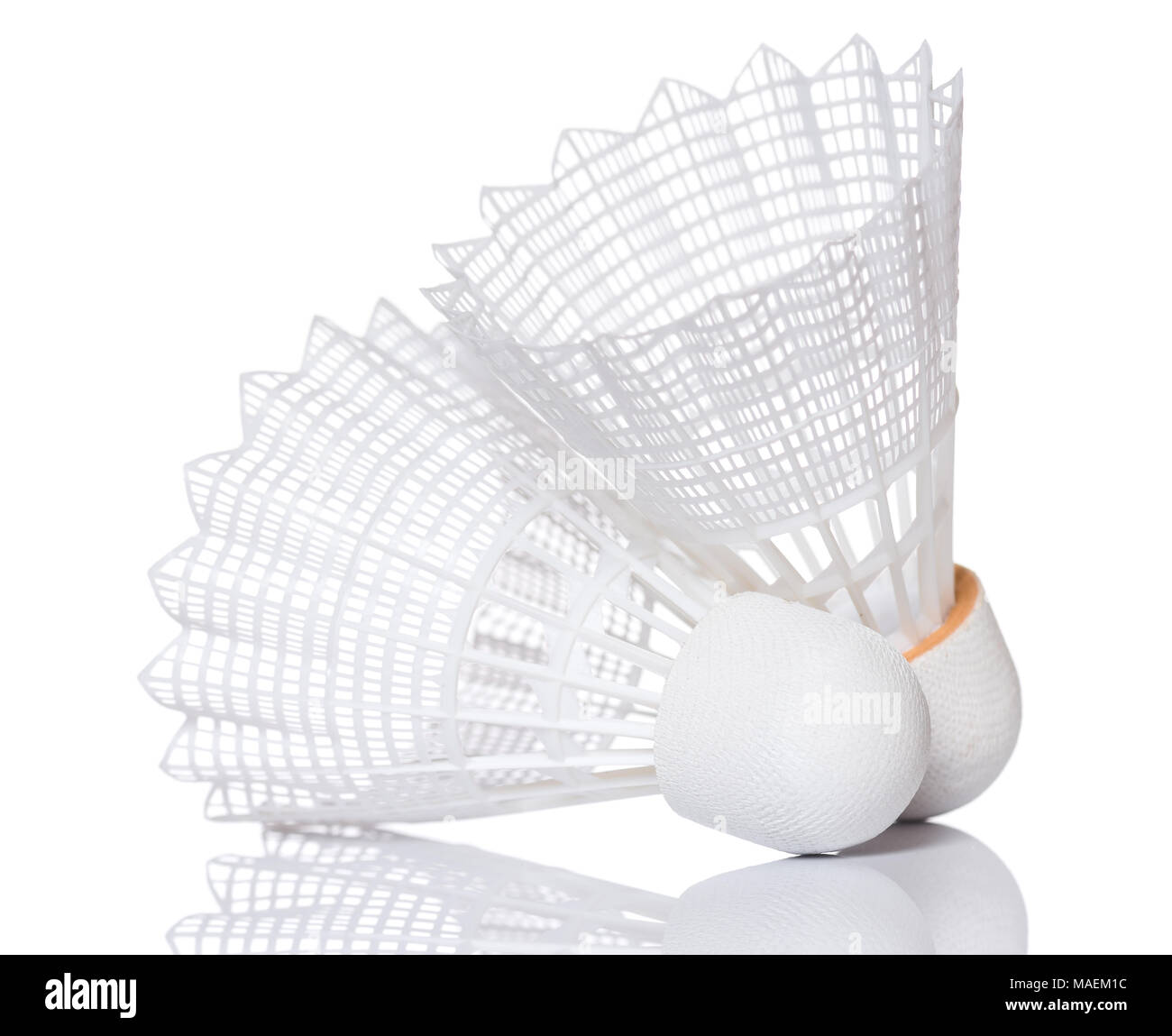 White shuttlecock for badminton Stock Photo - Alamy