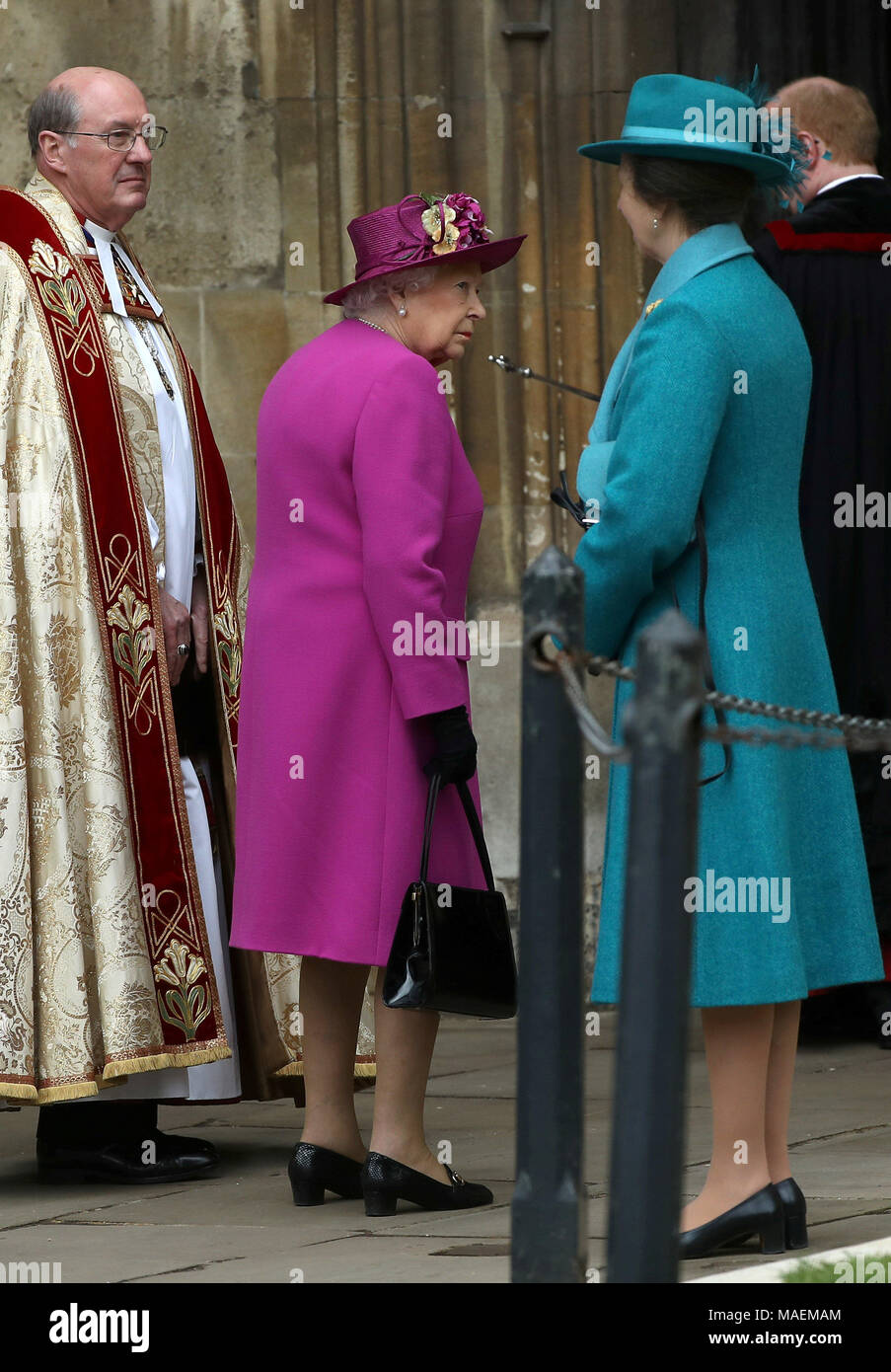 The Dean of Windsor David Conner, Queen Elizabeth II and the Princess ...