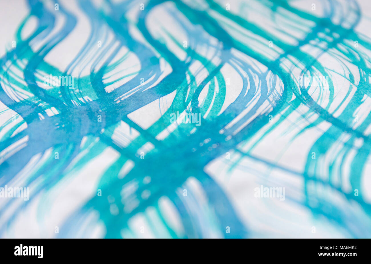 Watercolor hand drawn blue texture. Art background with soft blur ...