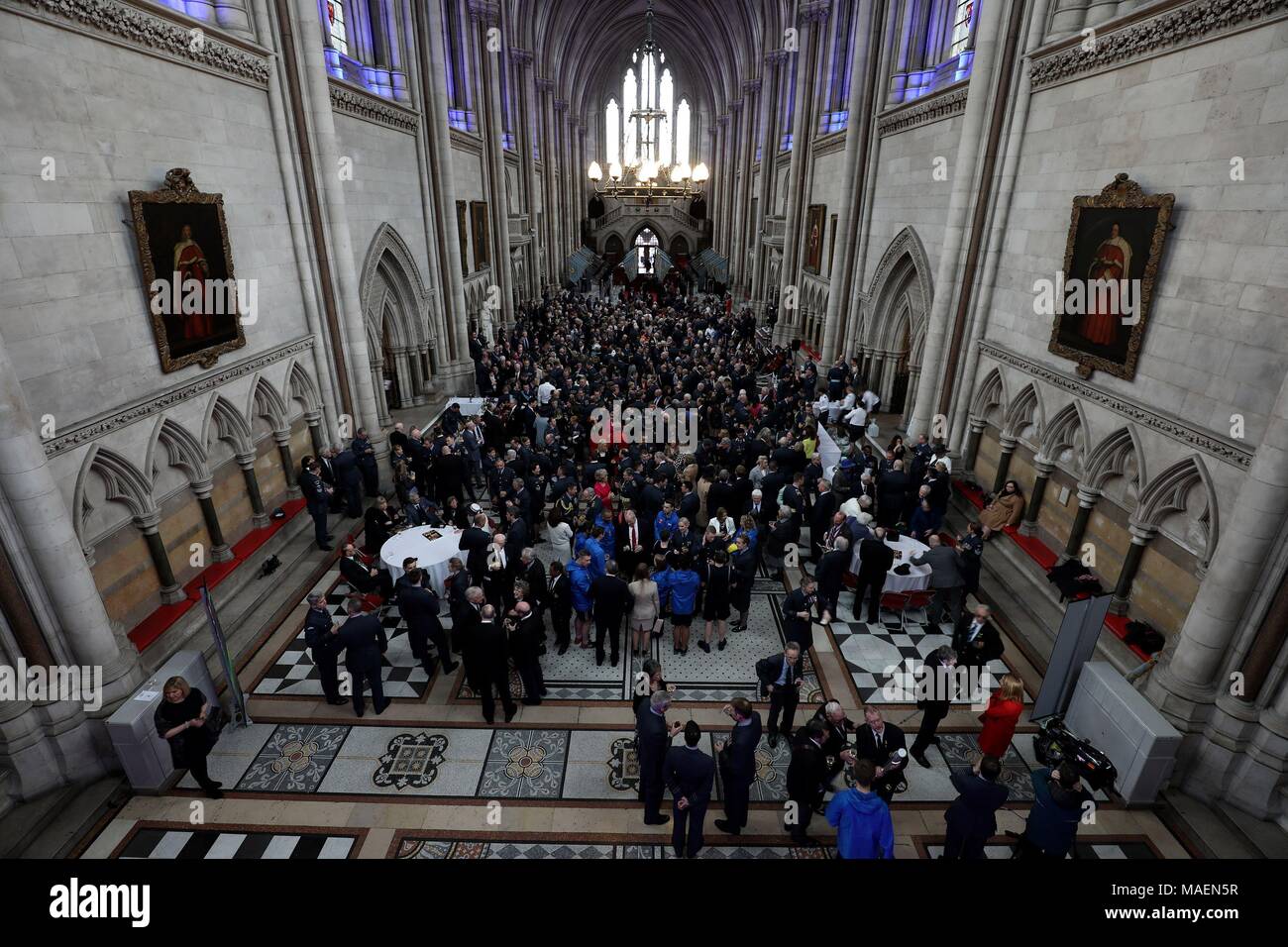 A general view of guests inside the Royal Courts of Justice in London ...
