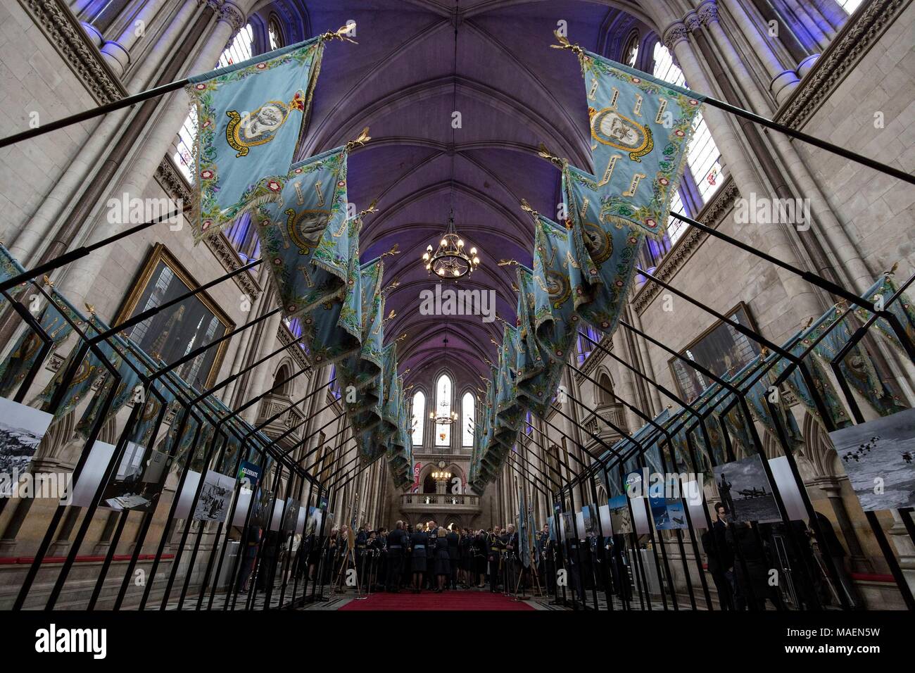 A general view of guests inside the Royal Courts of Justice in London ...