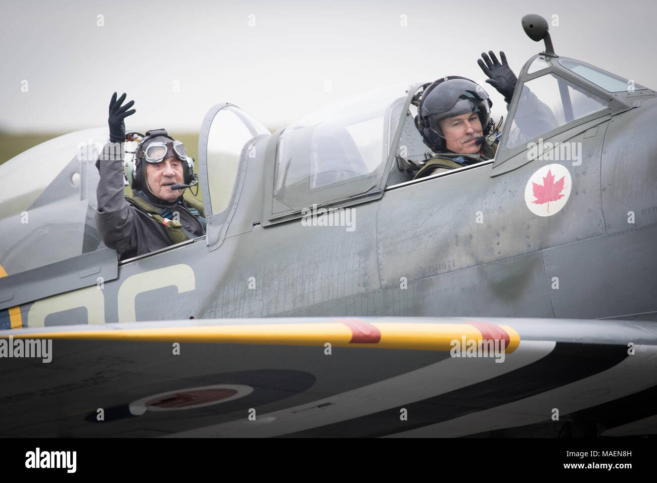 Former Spitfire pilot Squadron Leader Allan Scott, 96, prepares to fly ...