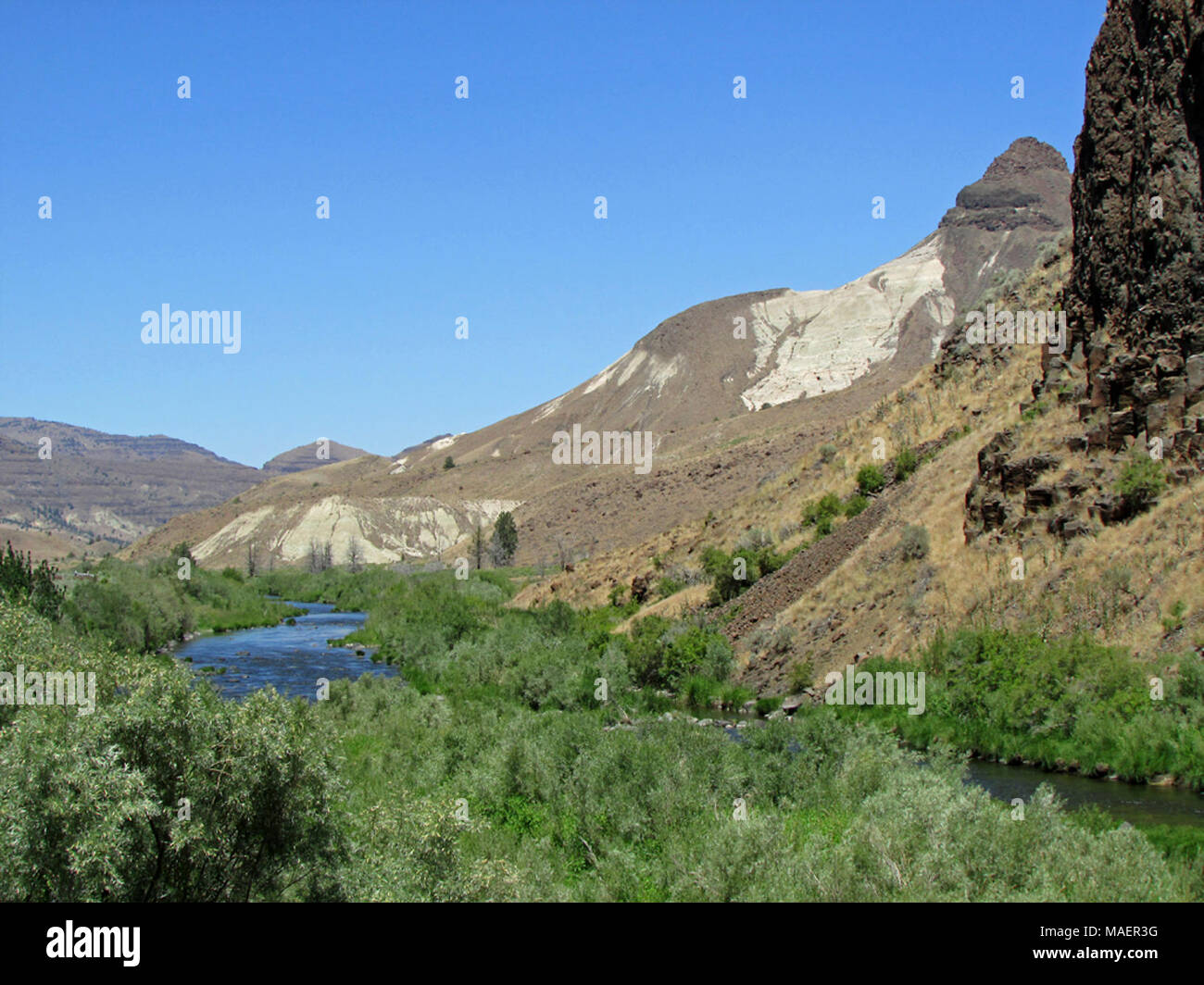 John Day River at John Day Fossil Beds NM in Stock Photo - Alamy