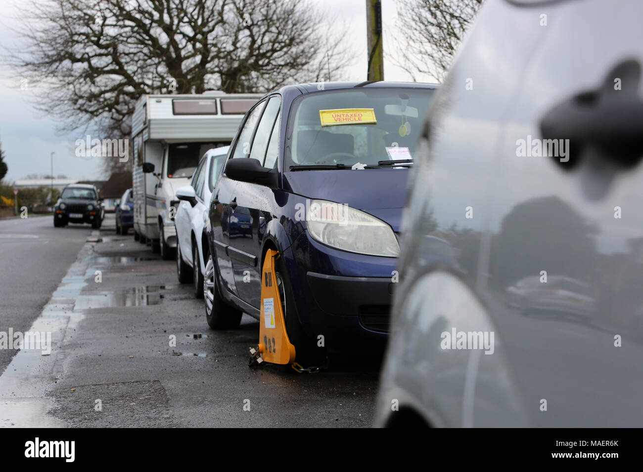 An Untaxed vehicle pictured parked on the road in Chichester, West ...