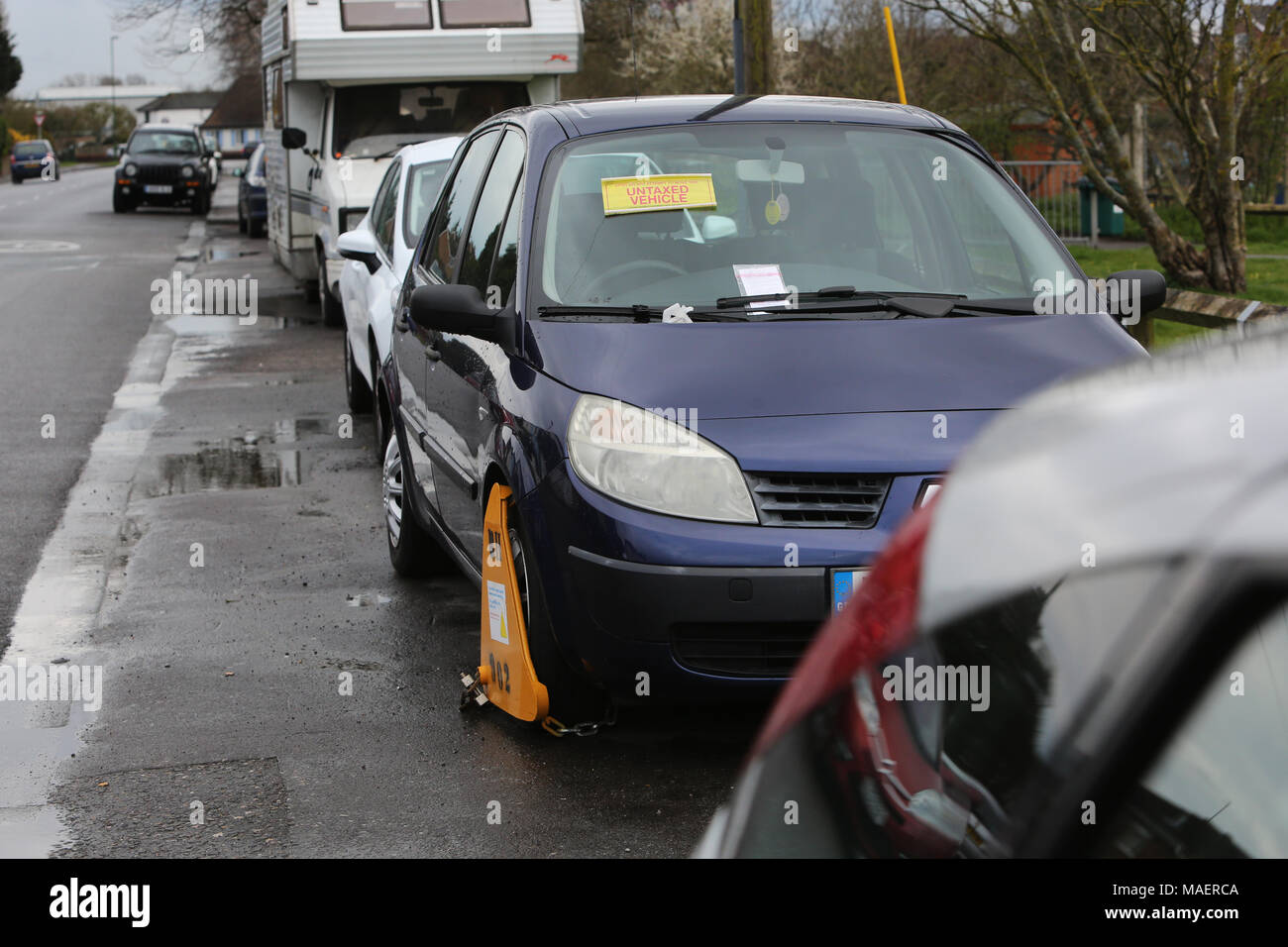 An Untaxed vehicle pictured parked on the road in Chichester, West ...