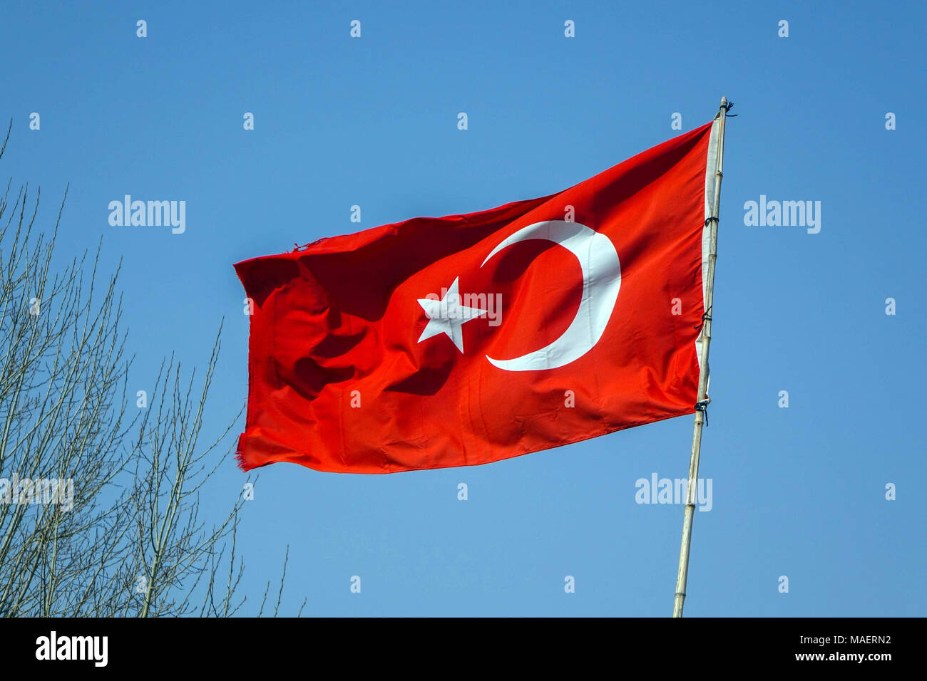 Red flag of turkey hi-res stock photography and images - Alamy