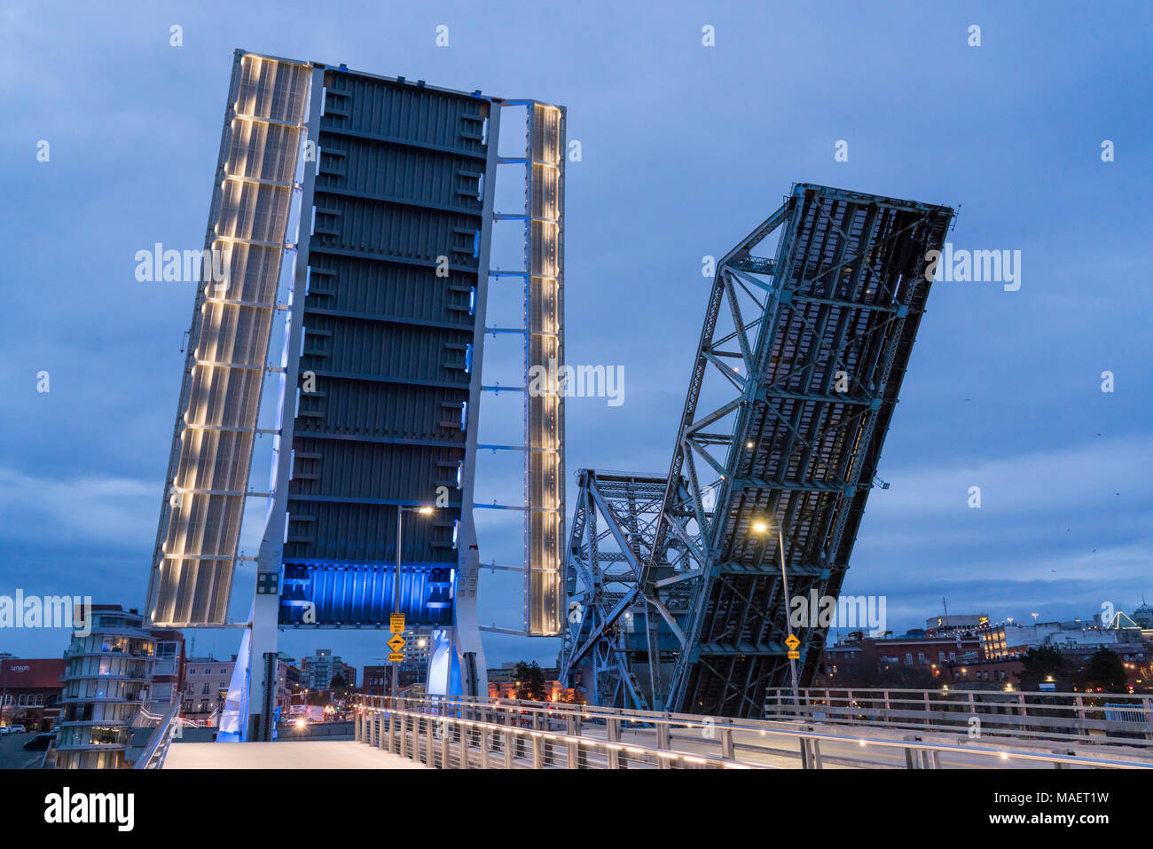 The new and old John Street Bridges in Victoria, British Columbia ...