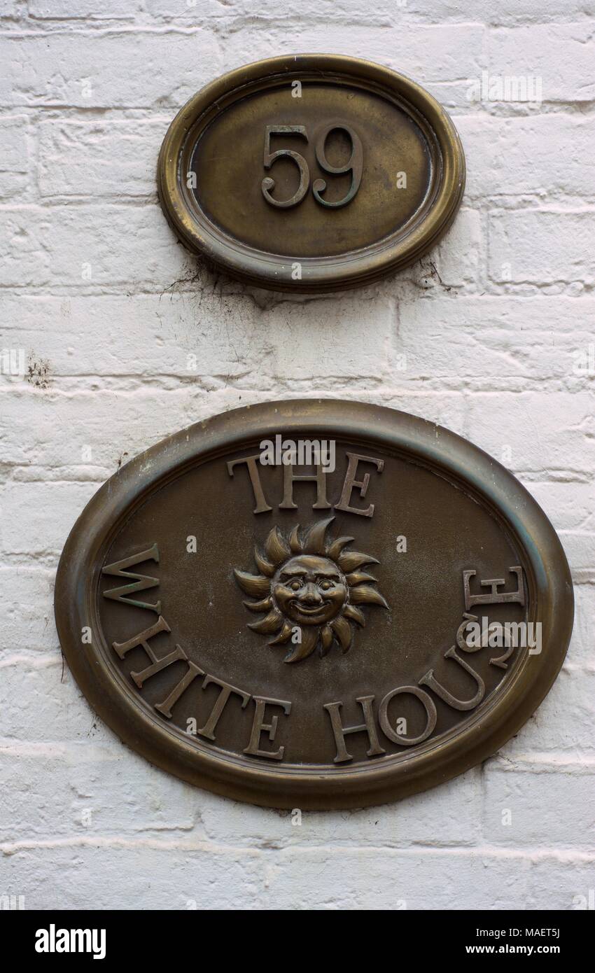 House Number 59 with house name The White House in Shropshire, England ...