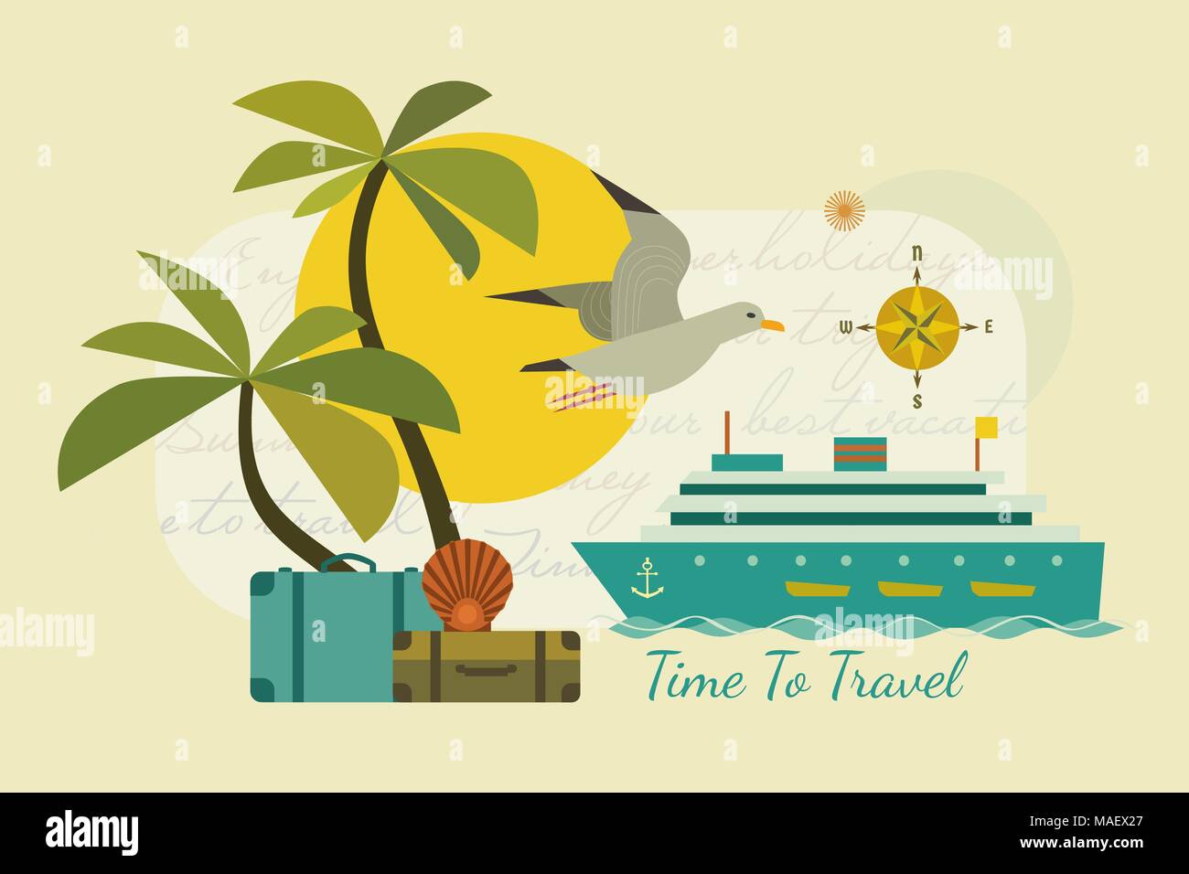 Time to travel poster Stock Vector Image & Art - Alamy