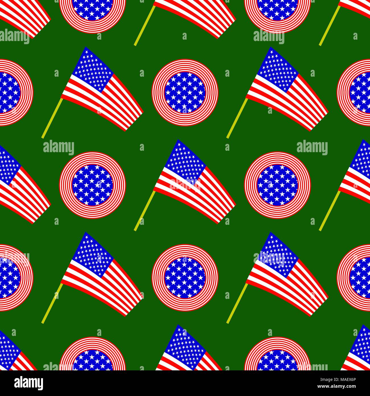 American Flag and Circle Icon Seamless Pattern Stock Vector Image & Art ...