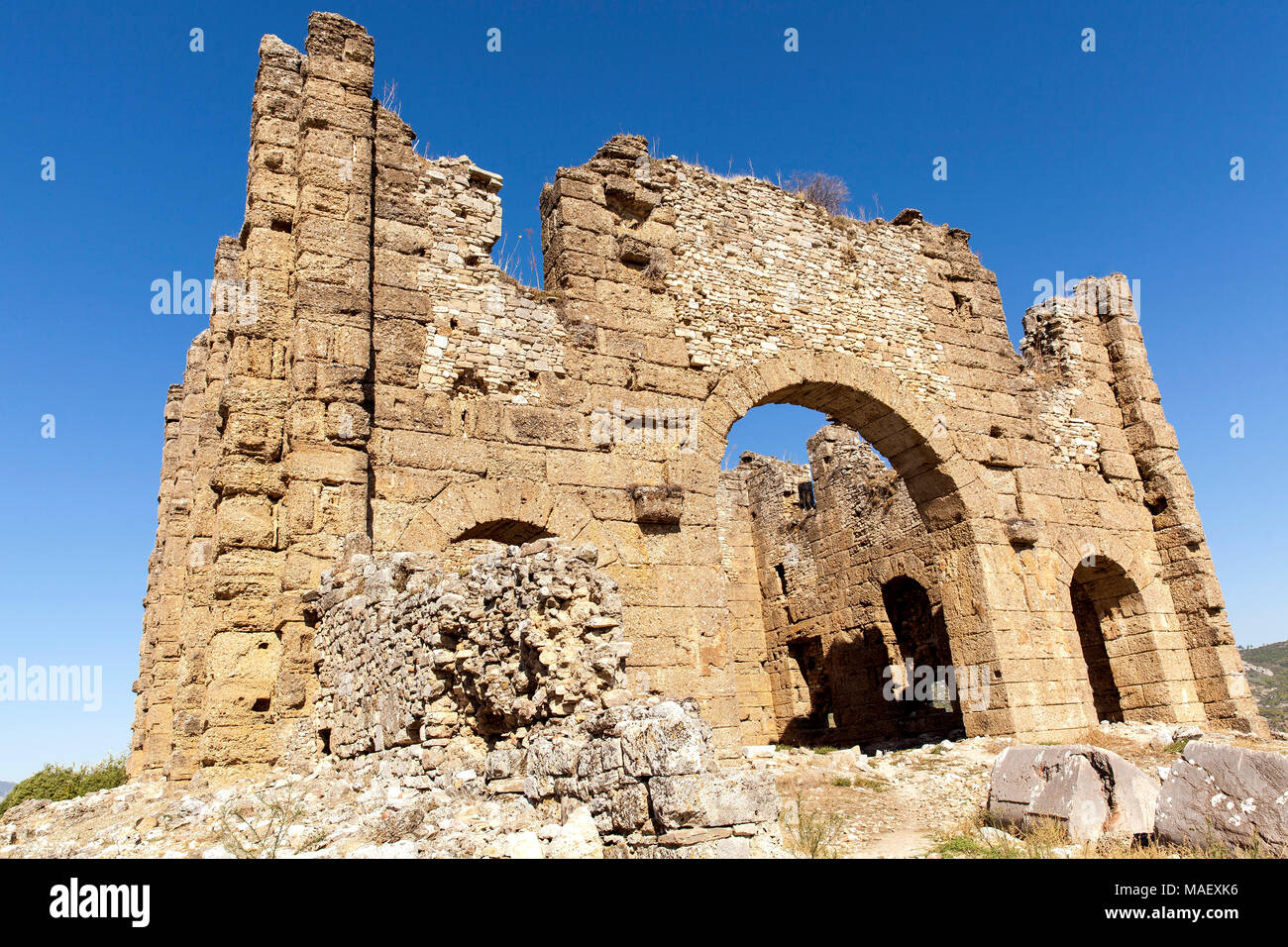 Ruins of ancient city of Aspendos in Antalya in Turkey Stock Photo - Alamy