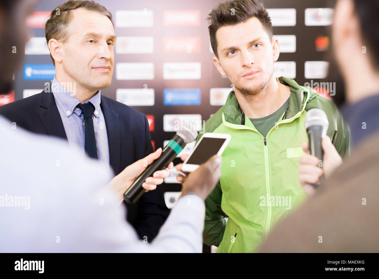Giving Interview after Football Match Stock Photo - Alamy