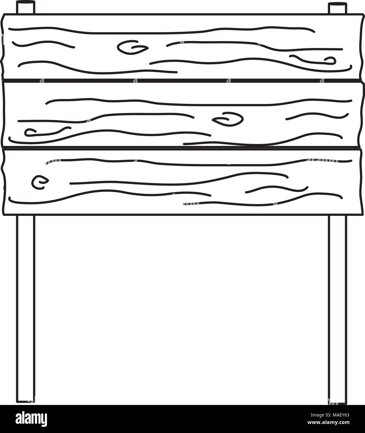 line wood warning nitices frame sign vector illustration Stock Vector ...