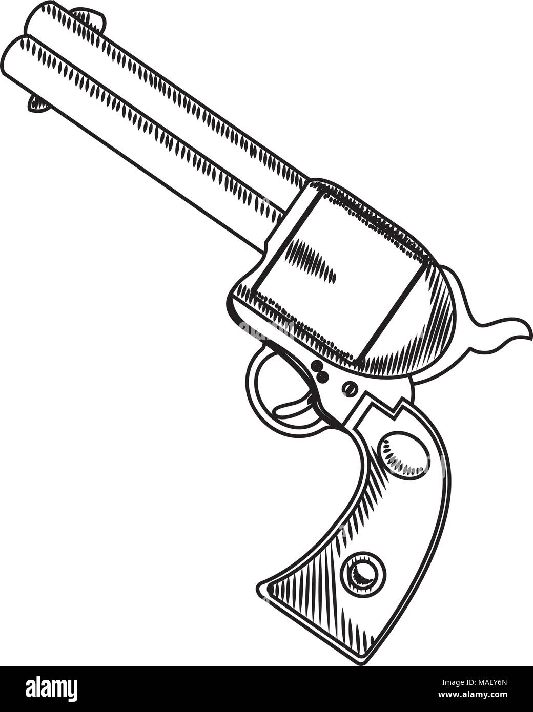 line darger gun army shoot fire vector illustration Stock Vector Image ...