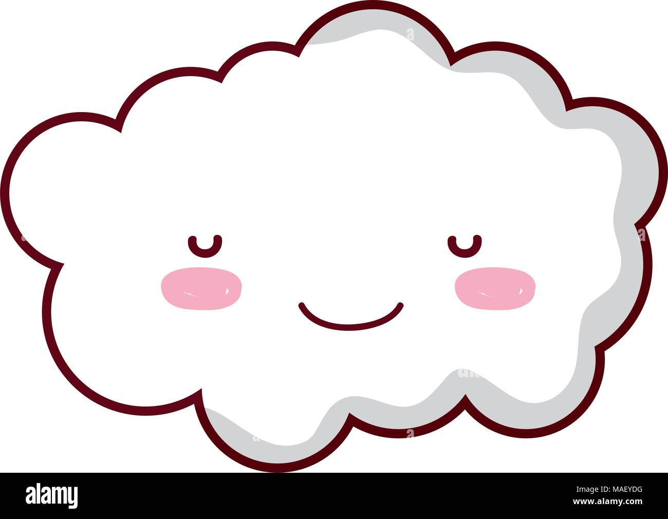 happy kawaii cloud design icon vector illustration Stock Vector Image ...