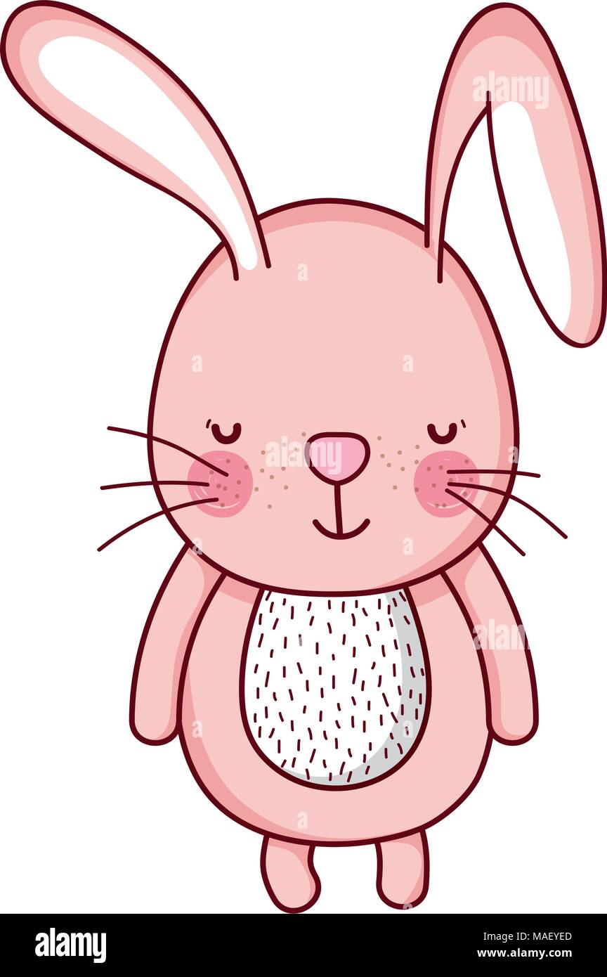 happy rabbit wild cute animal vector illustration Stock Vector Image ...