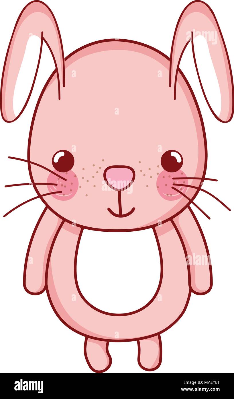 cute rabbit wild animal character vector illustration Stock Vector ...