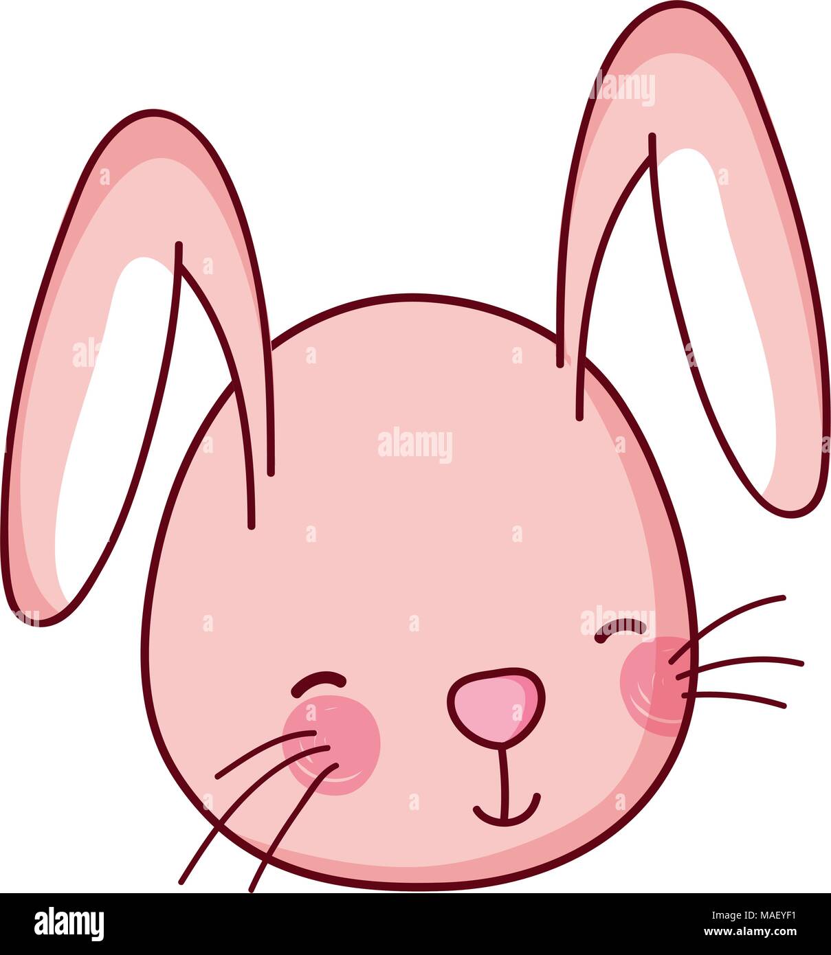 cute rabbit head wild animal vector illustration Stock Vector Image ...