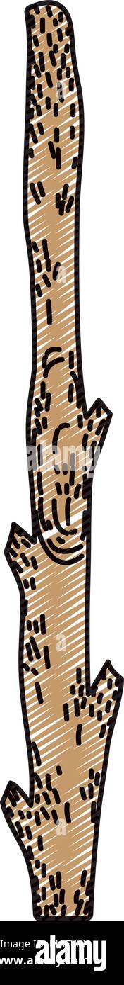 doodle nature tree stem texture plant vector illustration Stock Vector ...