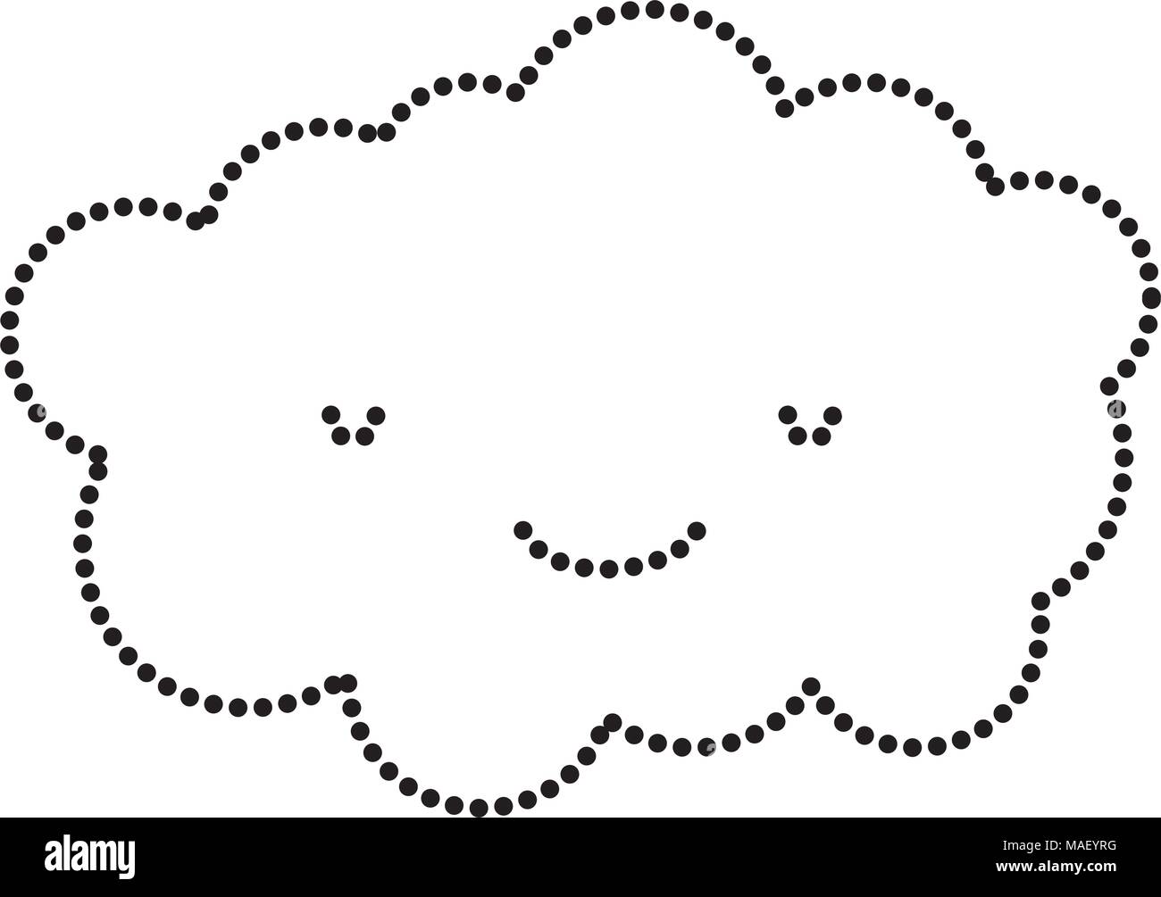 dotted shape happy kawaii cloud design icon vector illustration Stock ...