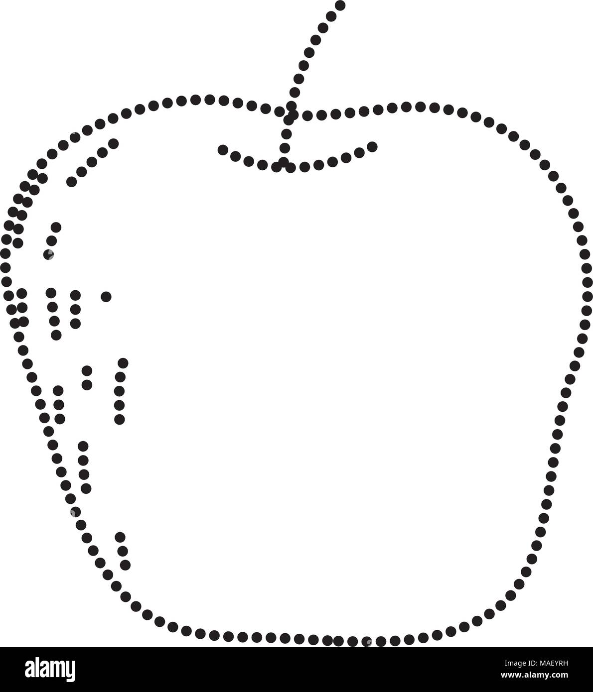 dotted shape delicious apple fruit organic vitamin vector illustration ...