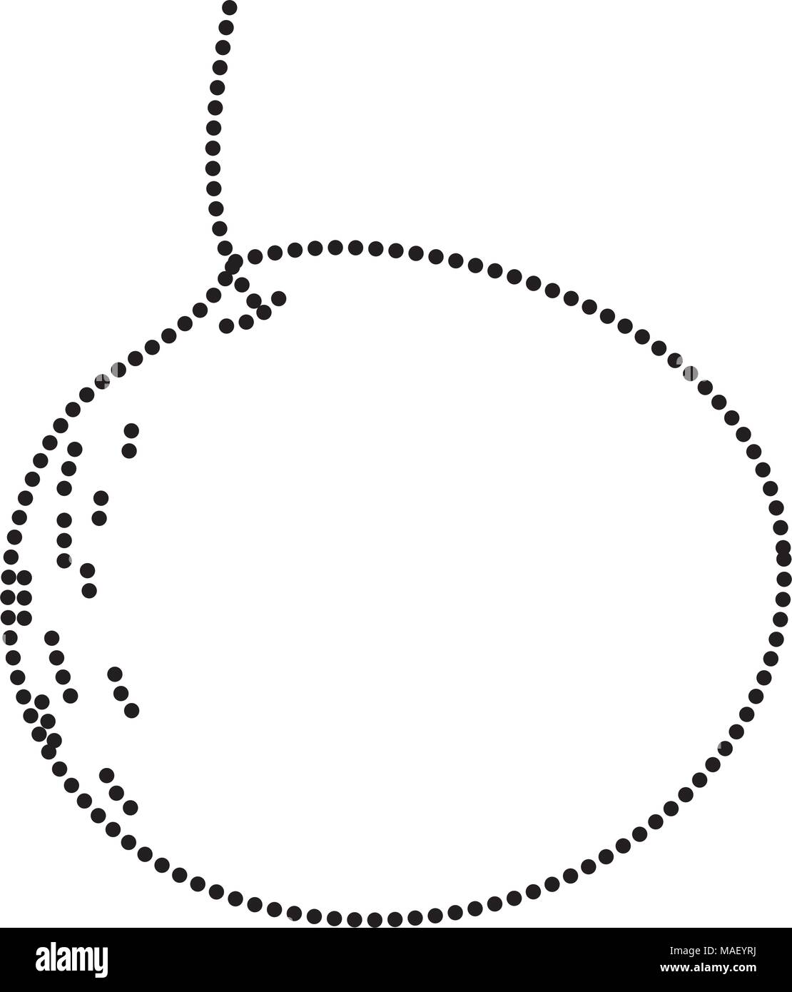 dotted shape yummy apple fruit organic vitamin vector illustration ...