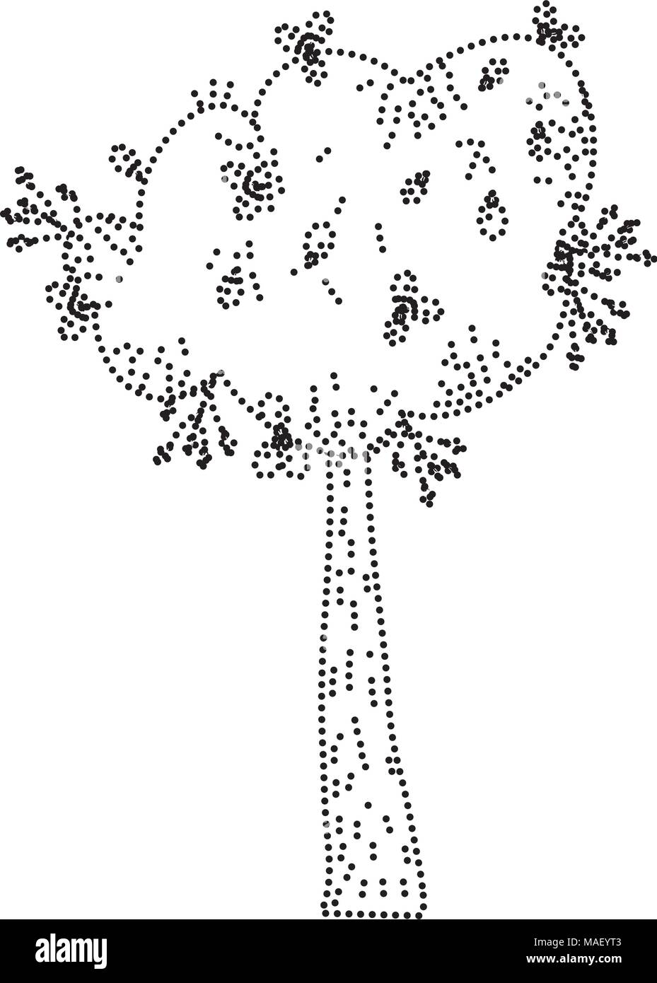 dotted shape tropical tree leaves natural design vector illustration ...