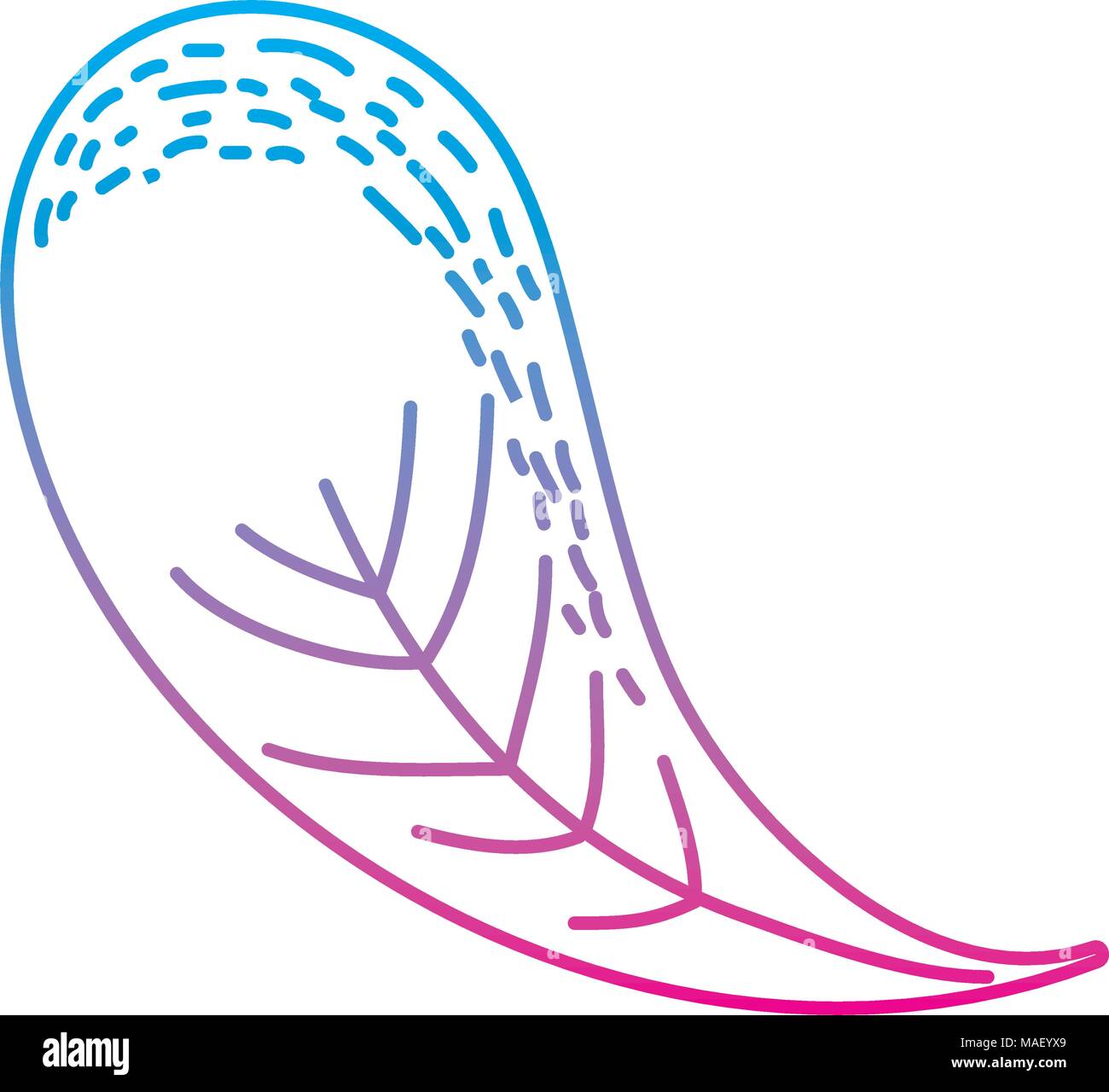 degraded line tropical leaf tree nature design vector illustration ...