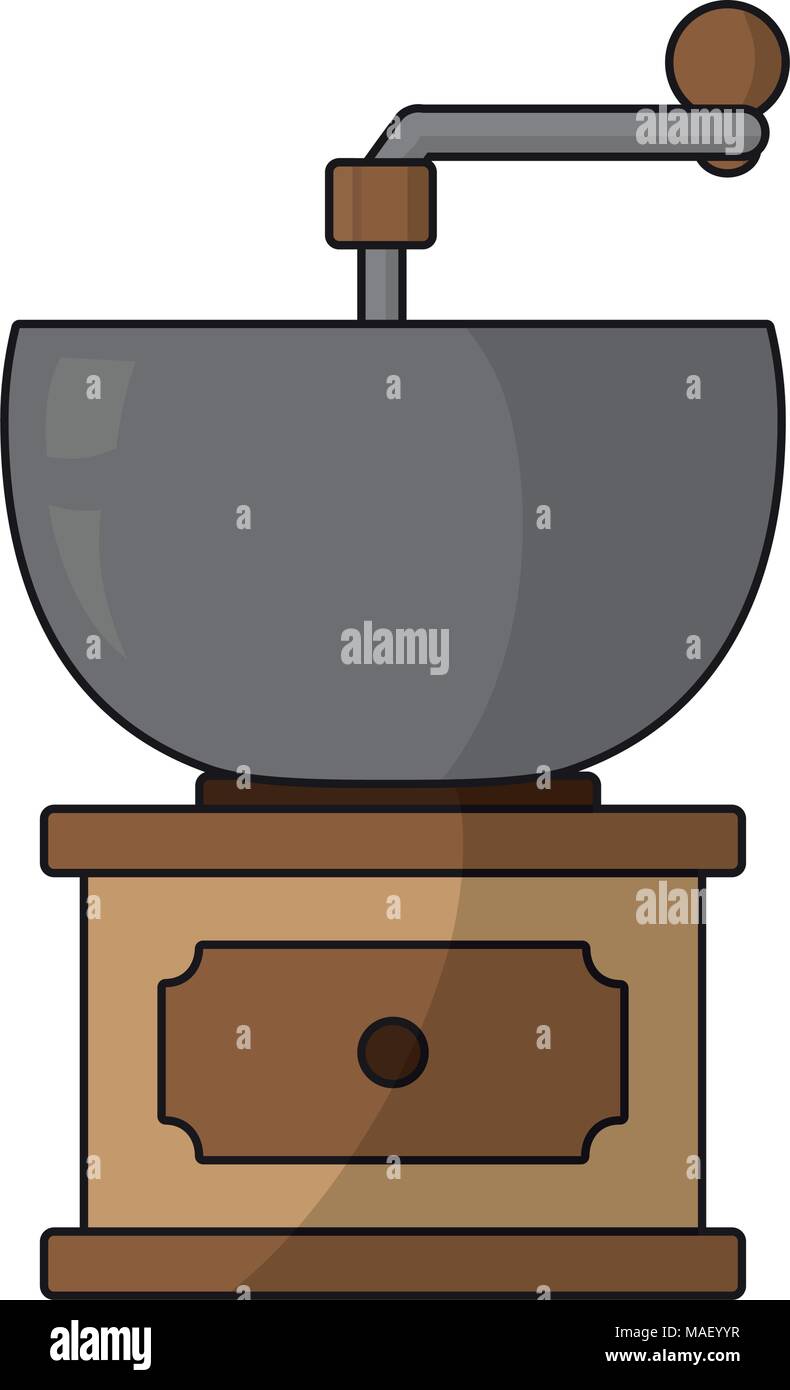 coffee grinder machine to coffee texture vector illustration Stock ...