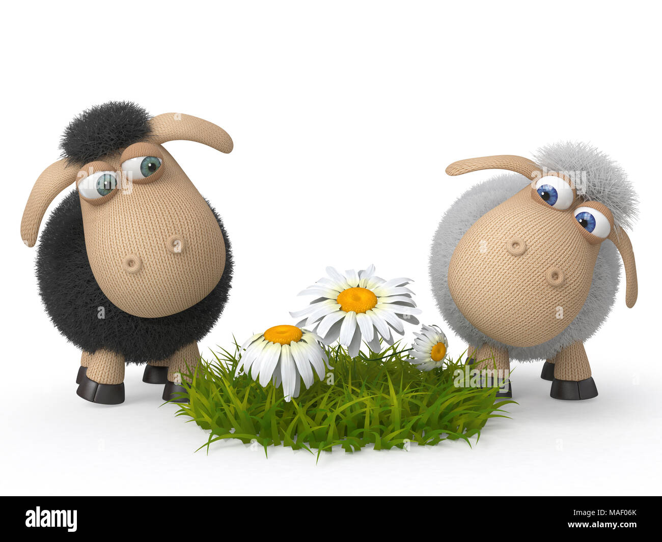3d illustration funny fluffy sheep do different things/ fluffy farm ...