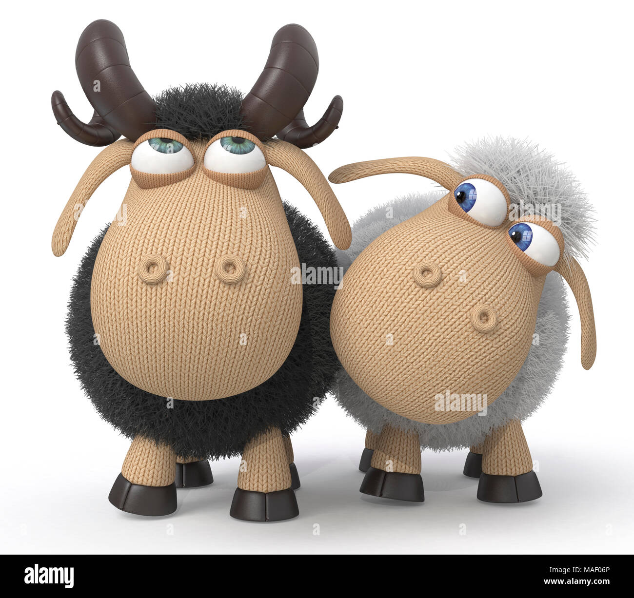 3d illustration funny fluffy sheep do different things/ fluffy farm ...