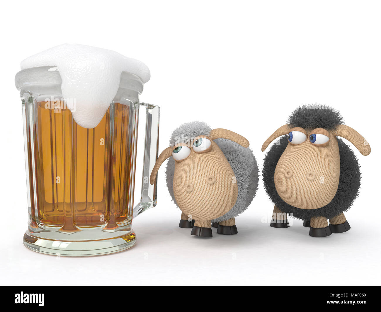 3d illustration funny fluffy sheep do different things/ fluffy farm ...