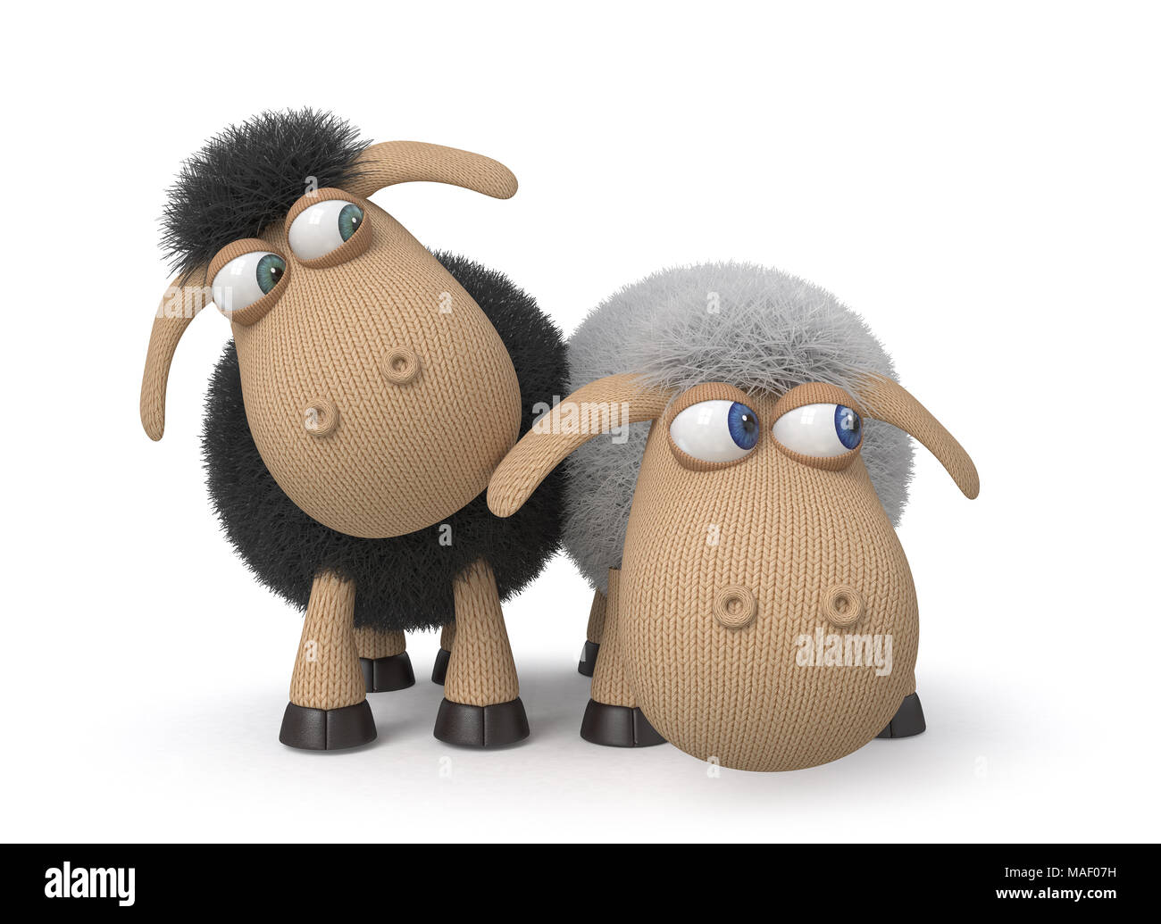 3d illustration funny fluffy sheep do different things/ fluffy farm ...