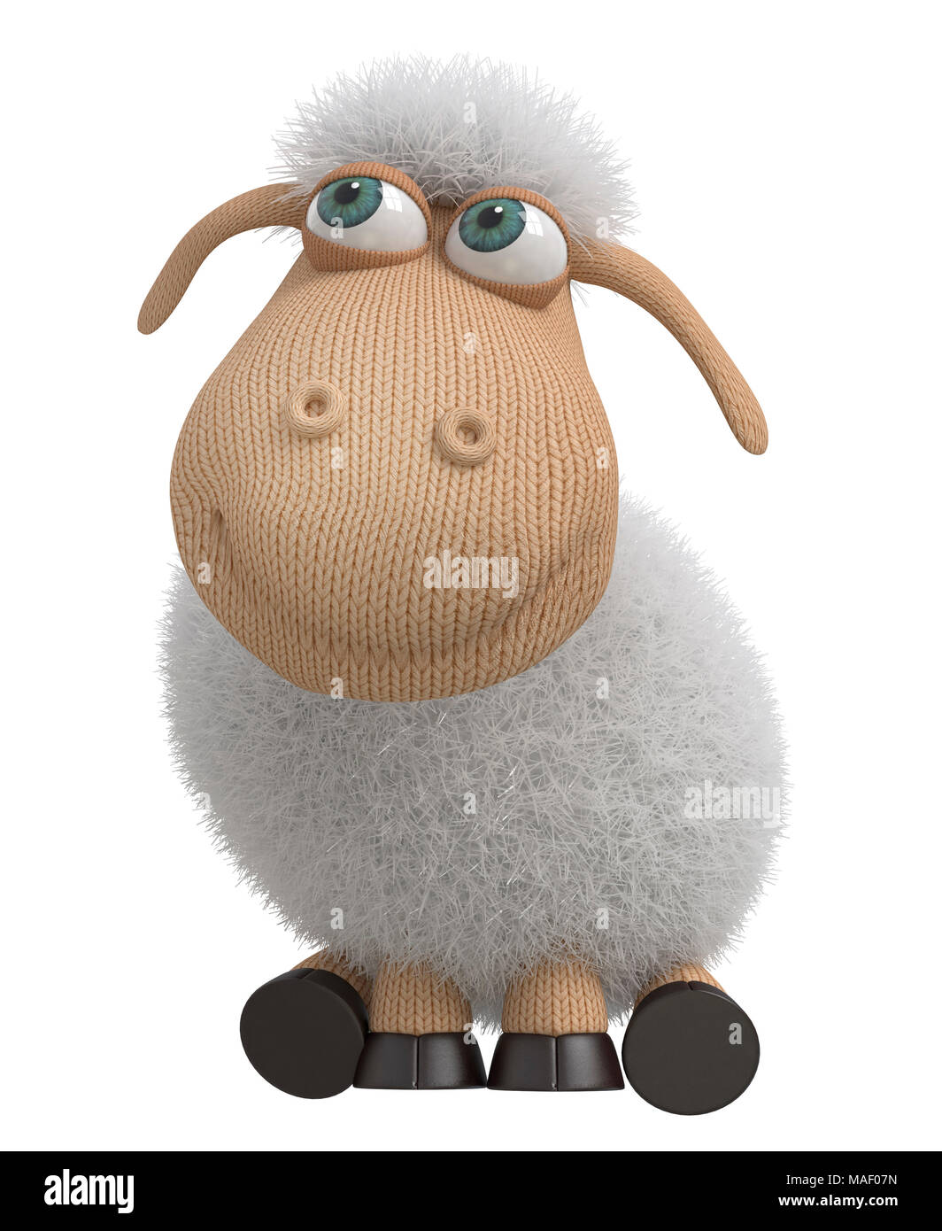 3d illustration funny fluffy sheep do different things/ fluffy farm ...