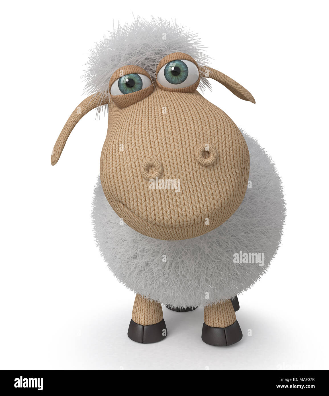3d illustration funny fluffy sheep do different things/ fluffy farm ...
