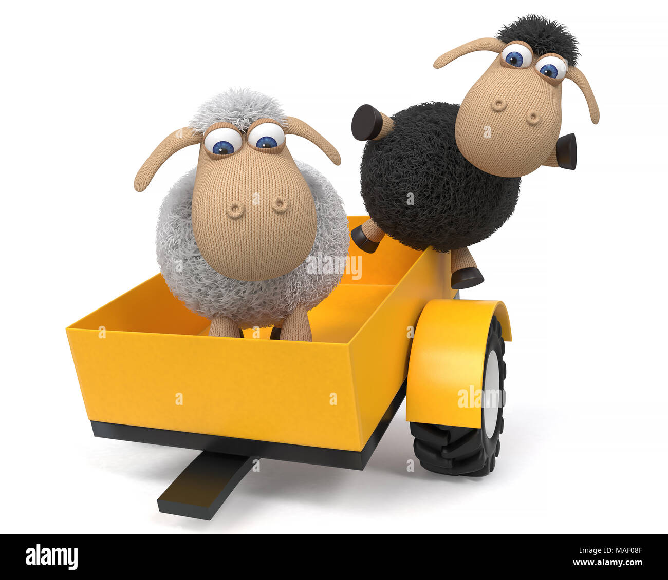 3d illustration funny fluffy sheep do different things/ fluffy farm ...