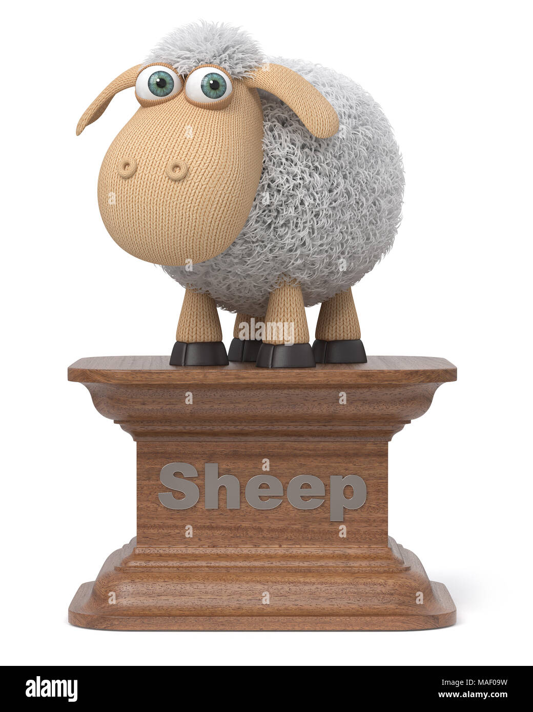 3d illustration funny fluffy sheep do different things/ fluffy farm ...