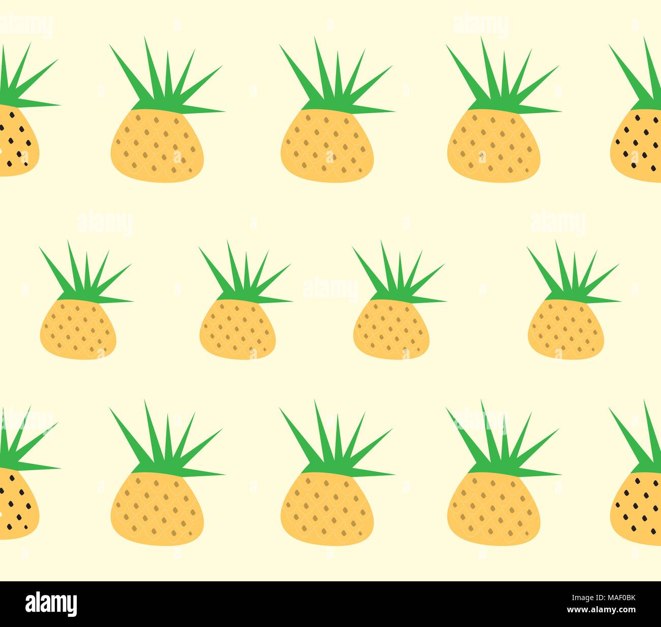 Cartoon pineapple fruit background Vector and Illustration Stock Vector ...