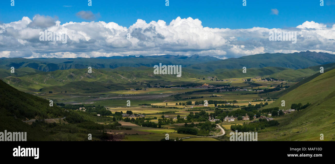 Tibetan village in the mountain, Bamei, Garze Tibetan Autonomous ...