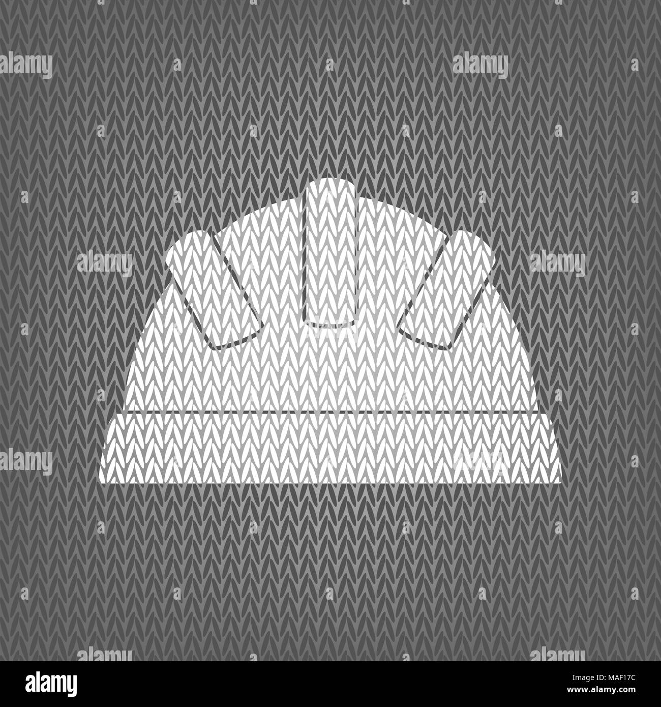 Baby sign illustration. Vector. White knitted icon on gray knitted ...