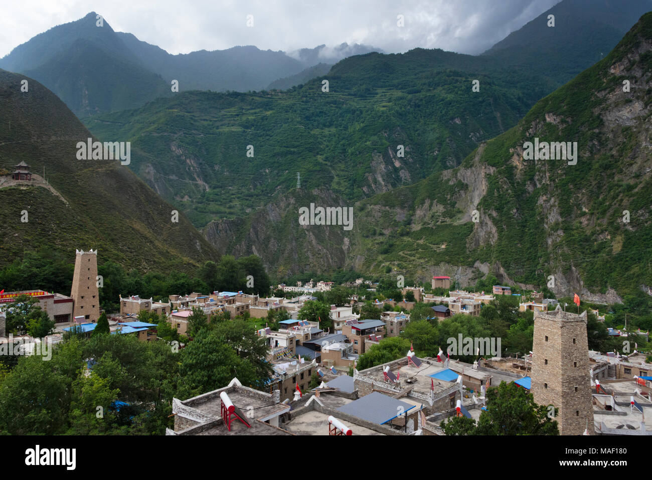 Ganbao Tibetan Village in the mountain, Ngawa Tibetan and Qiang ...