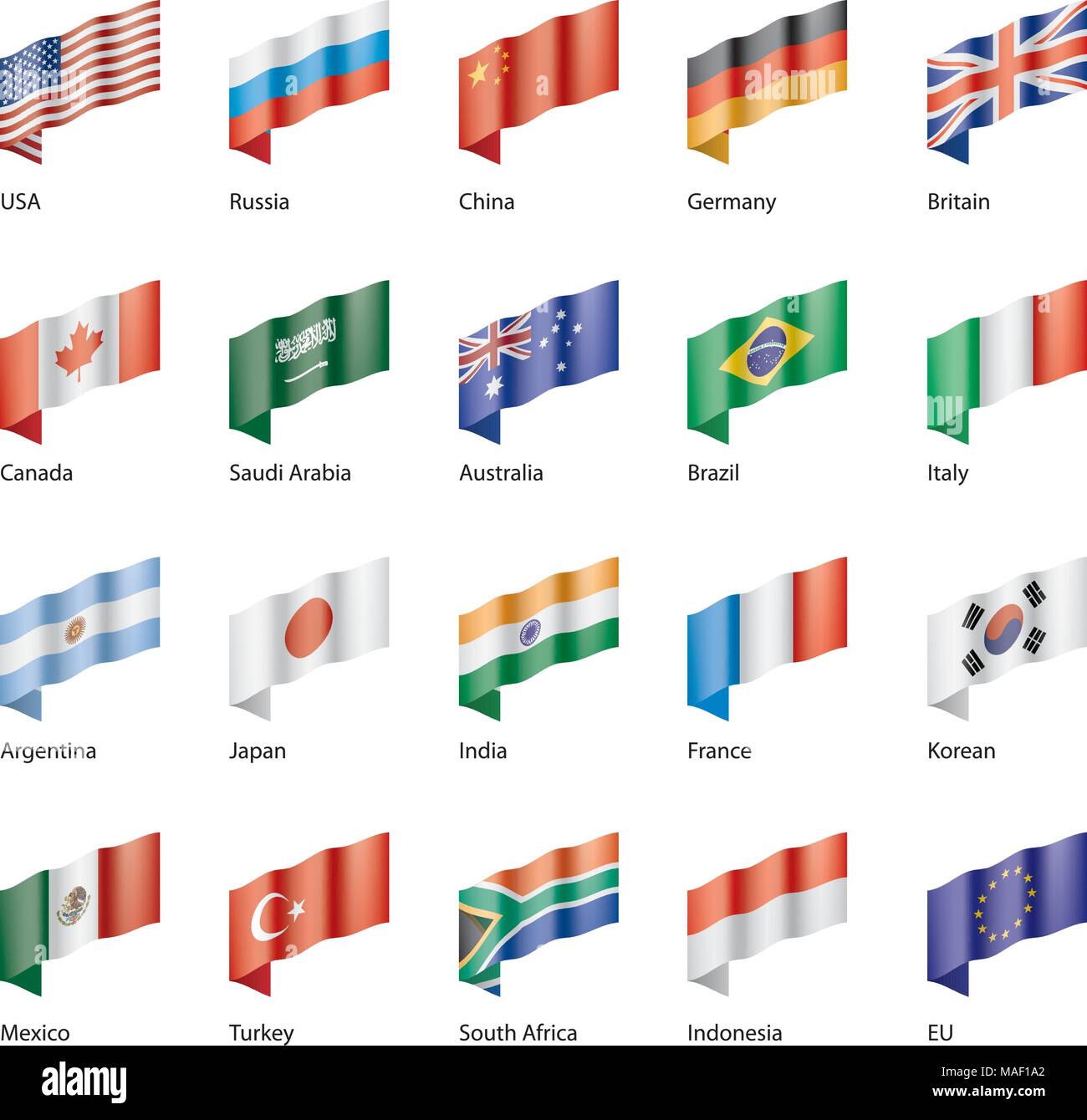 vector set of flags of the G20 Stock Vector Image & Art - Alamy