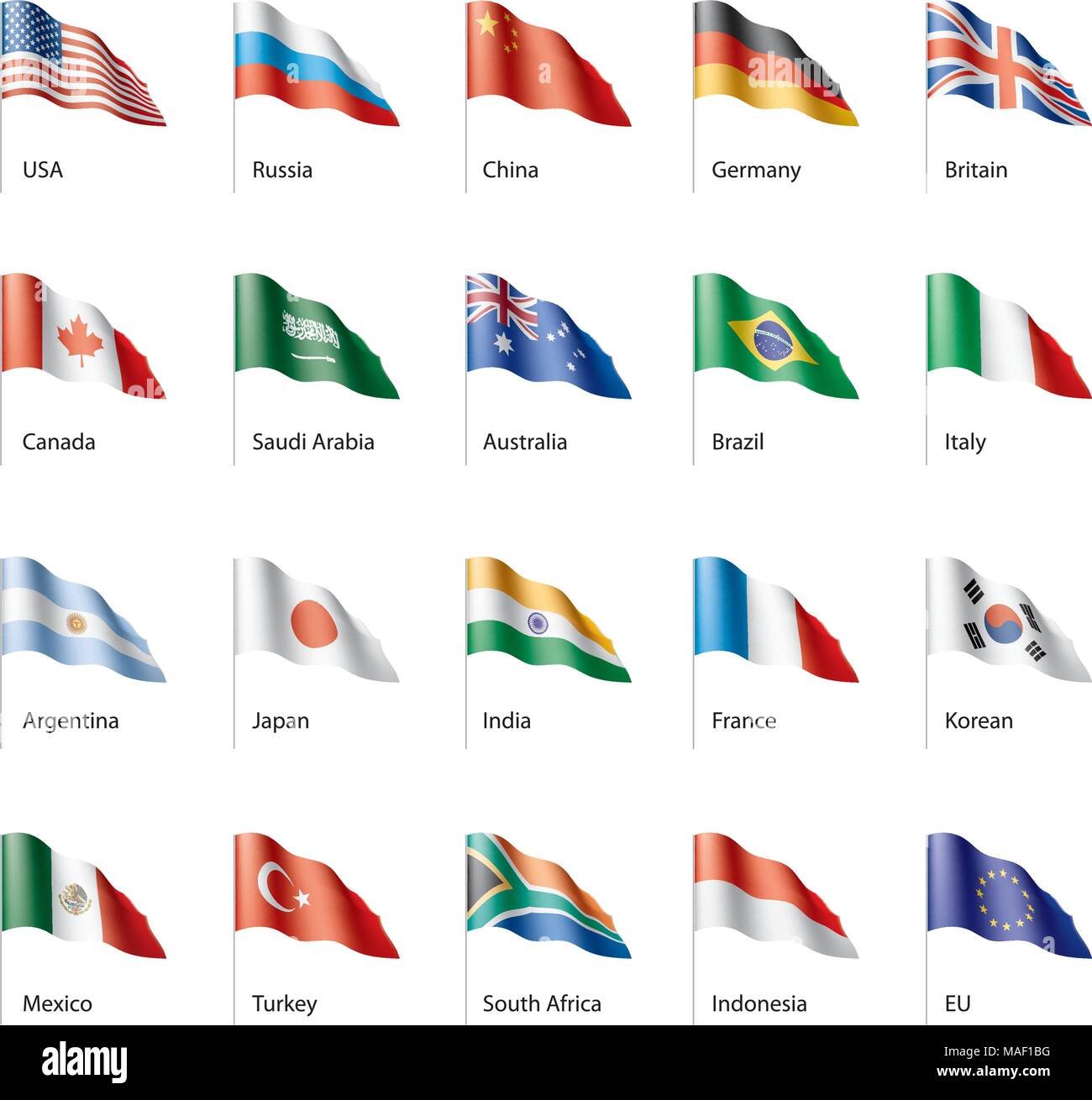 vector set of flags of the G20 Stock Vector Image & Art - Alamy