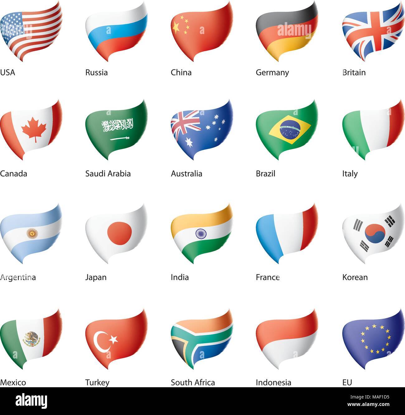 vector set of flags of the G20 Stock Vector Image & Art - Alamy