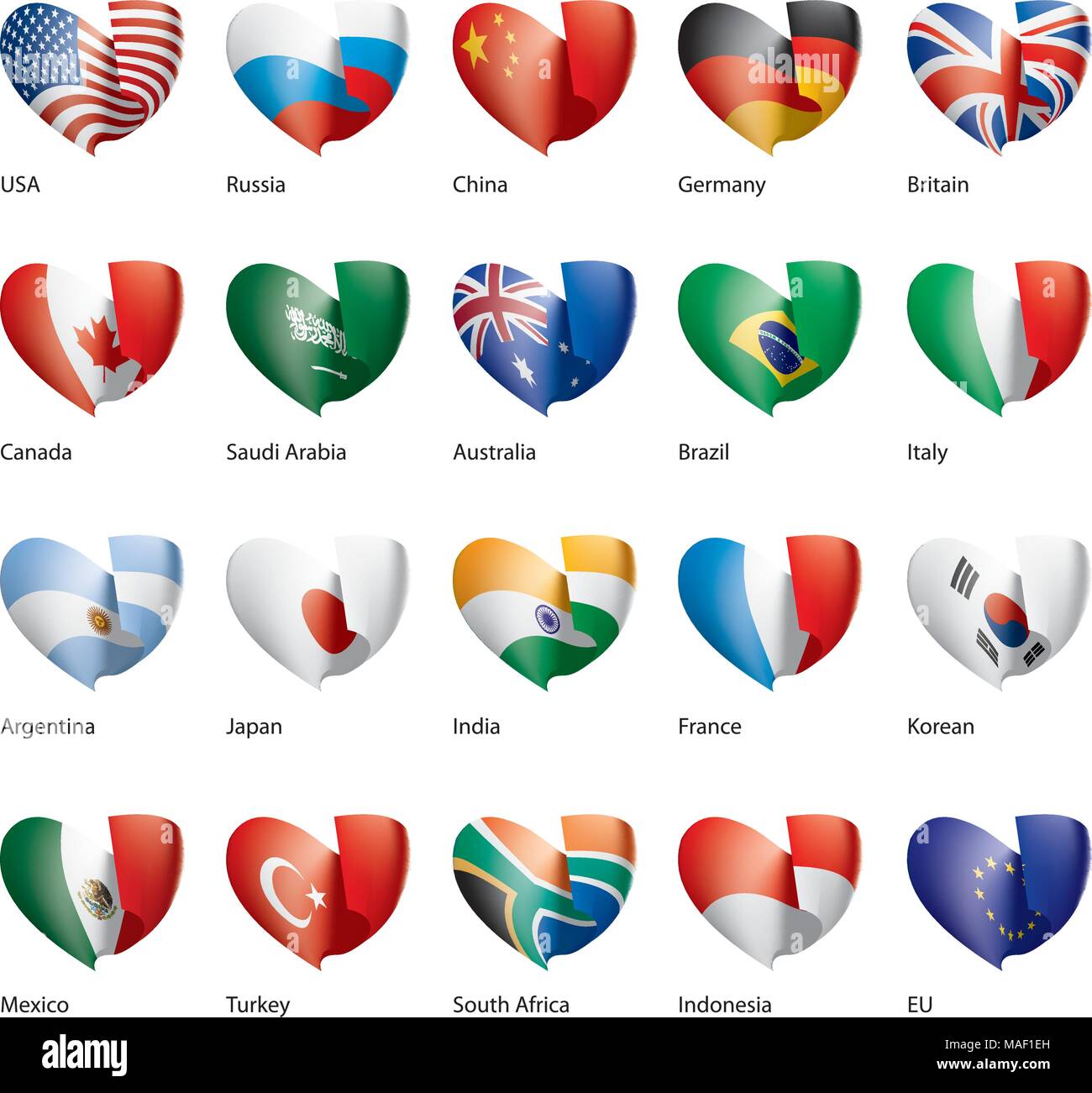 vector set of flags of the G20 Stock Vector Image & Art - Alamy
