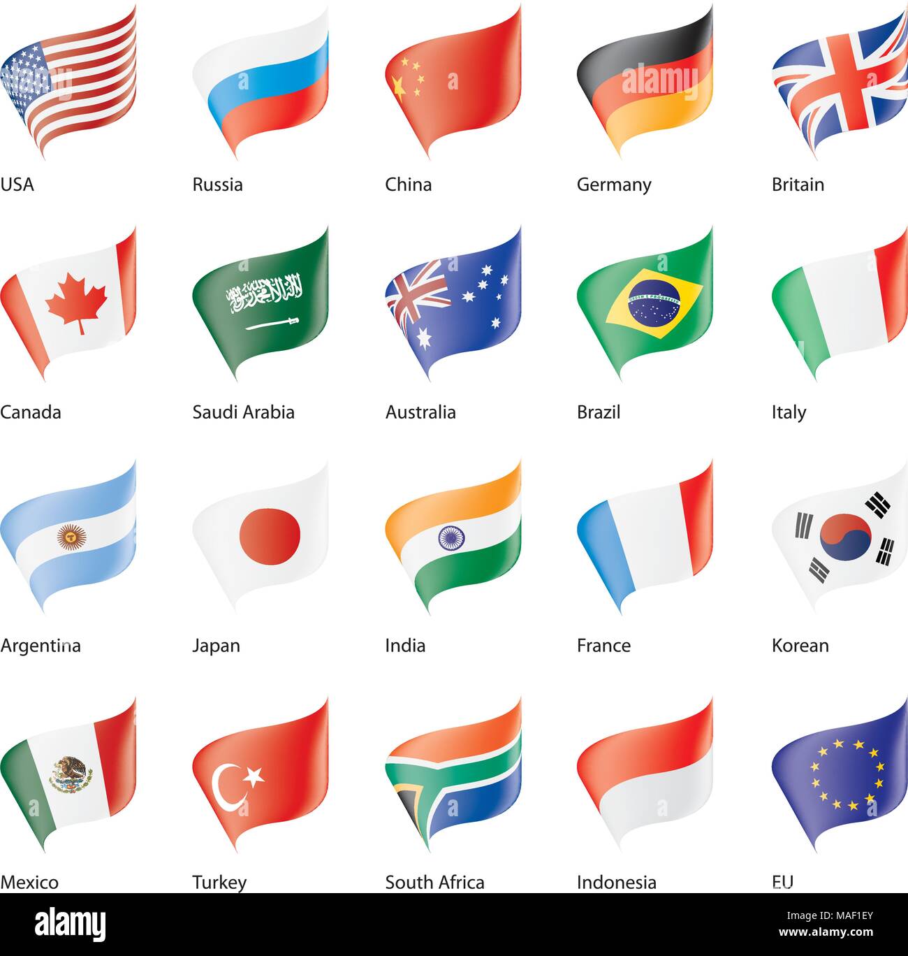 vector set of flags of the G20 Stock Vector Image & Art - Alamy