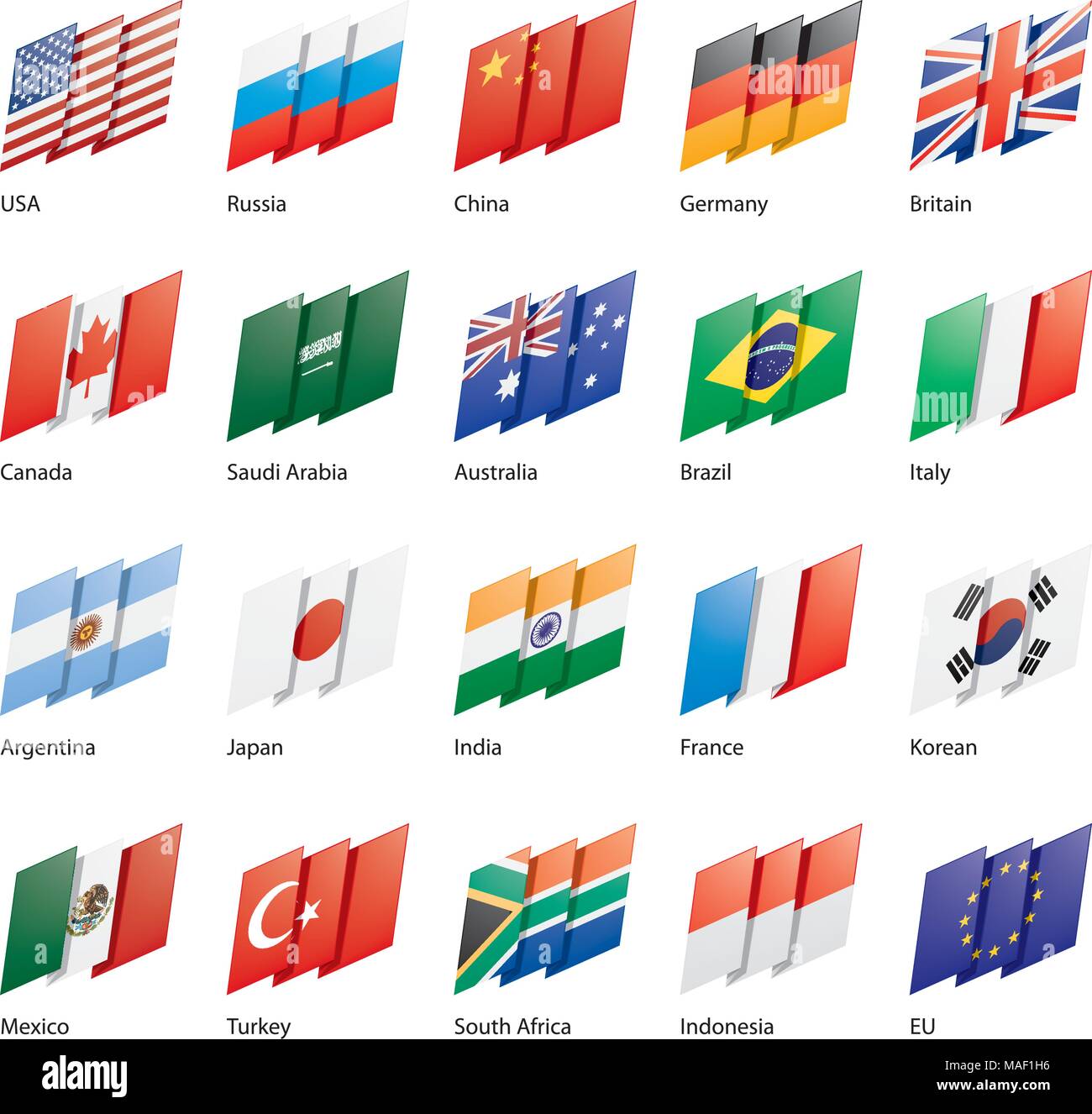 vector set of flags of the G20 Stock Vector Image & Art - Alamy