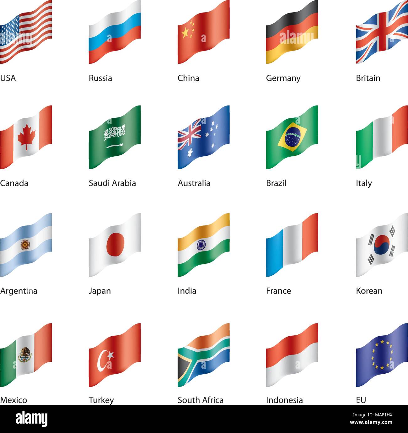 vector set of flags of the G20 Stock Vector Image & Art - Alamy
