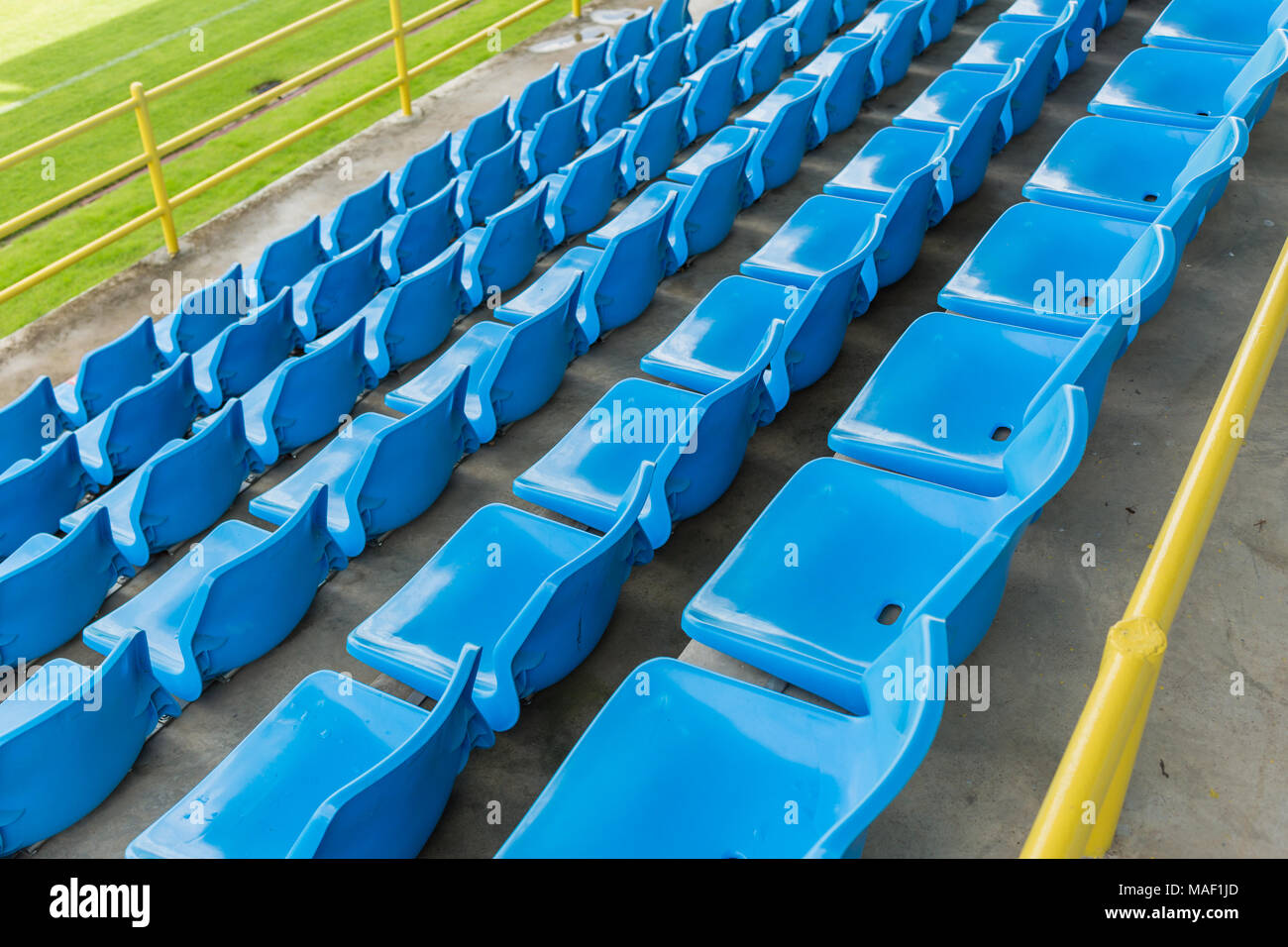 Blue Seats On Stadium Stock Photo - Alamy